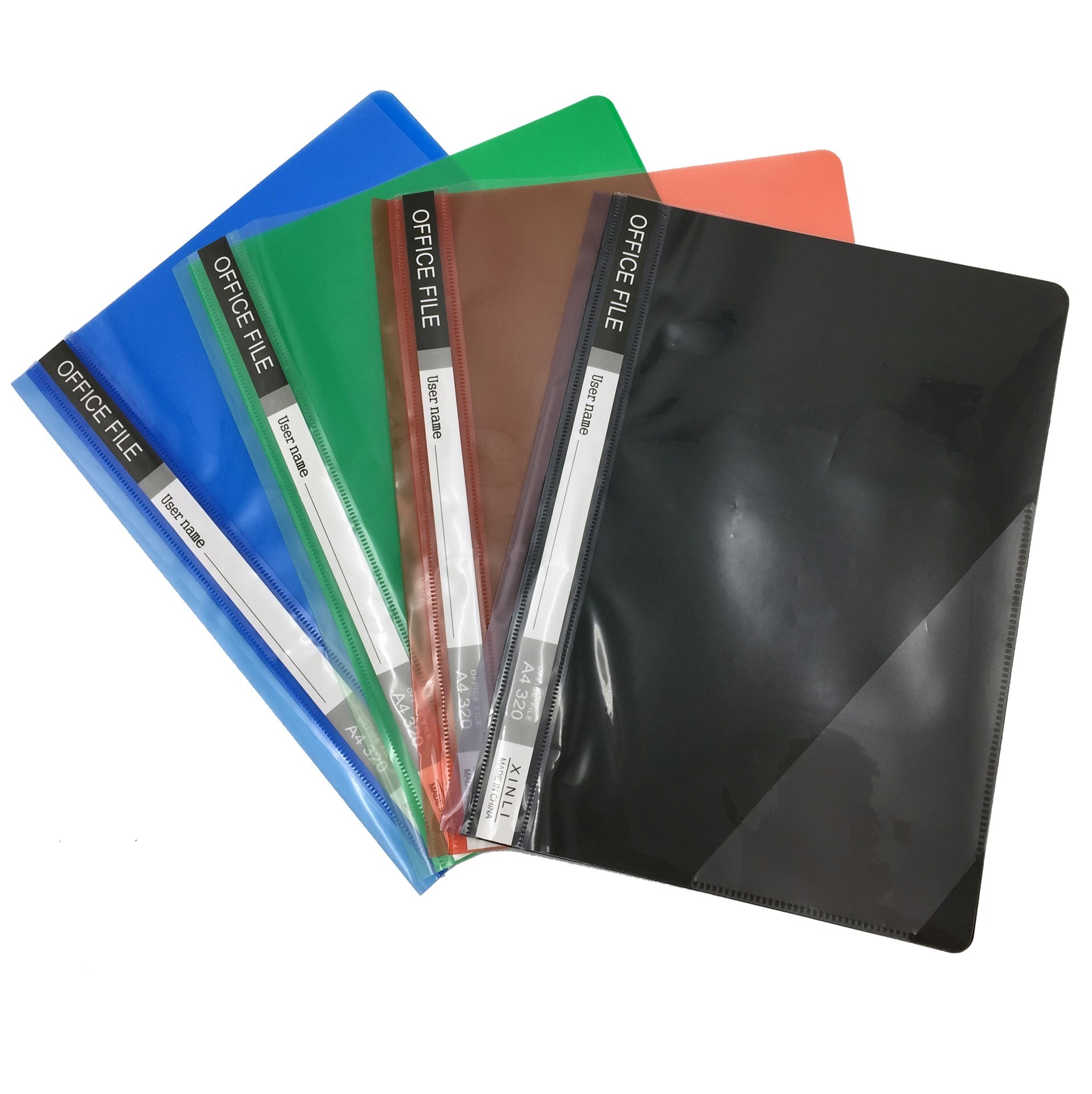 Pepeganga S.A.. Carpeta A4 tapa transparente, pack x12, varios colores