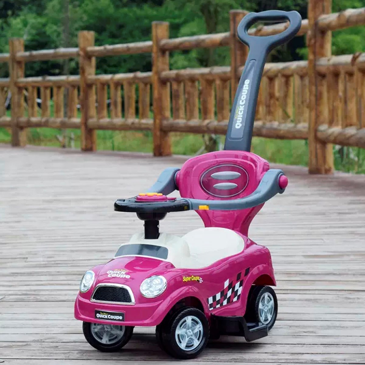 Pepeganga S.A.. Bugui con doble barra apoya pie ROSADO, con luz y ...