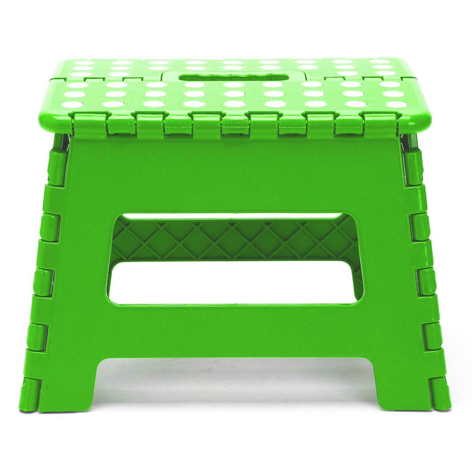 Pepeganga S.A.. Banquito de plástico plegable con asa, VERDE