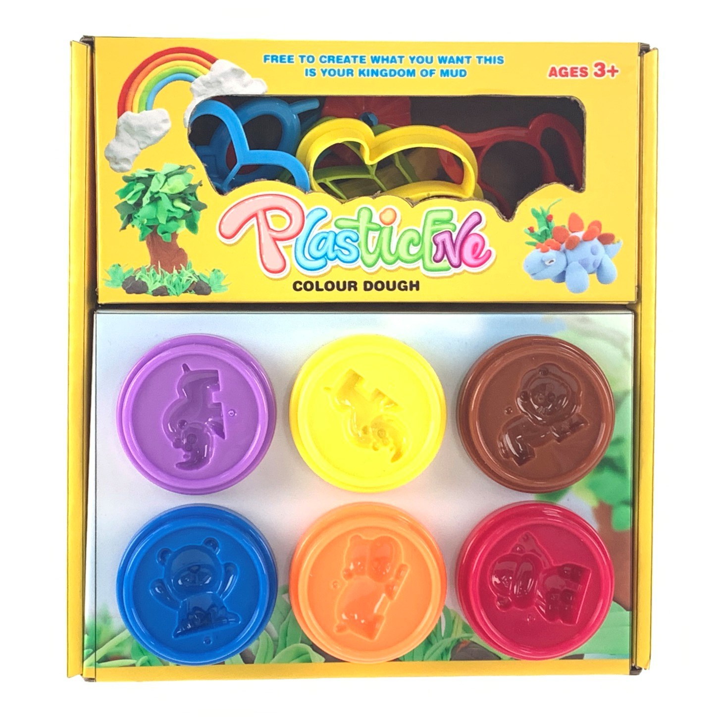 Pepeganga S.A.. Masa para modelar x6 potes, con accesorios, en caja